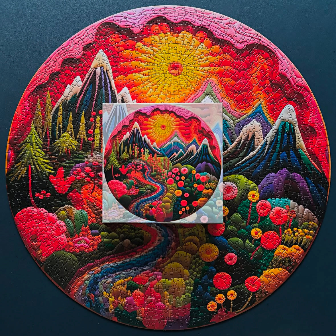 1000-piece Round Floral Landscape Jigsaw Puzzle | Rest In Pieces