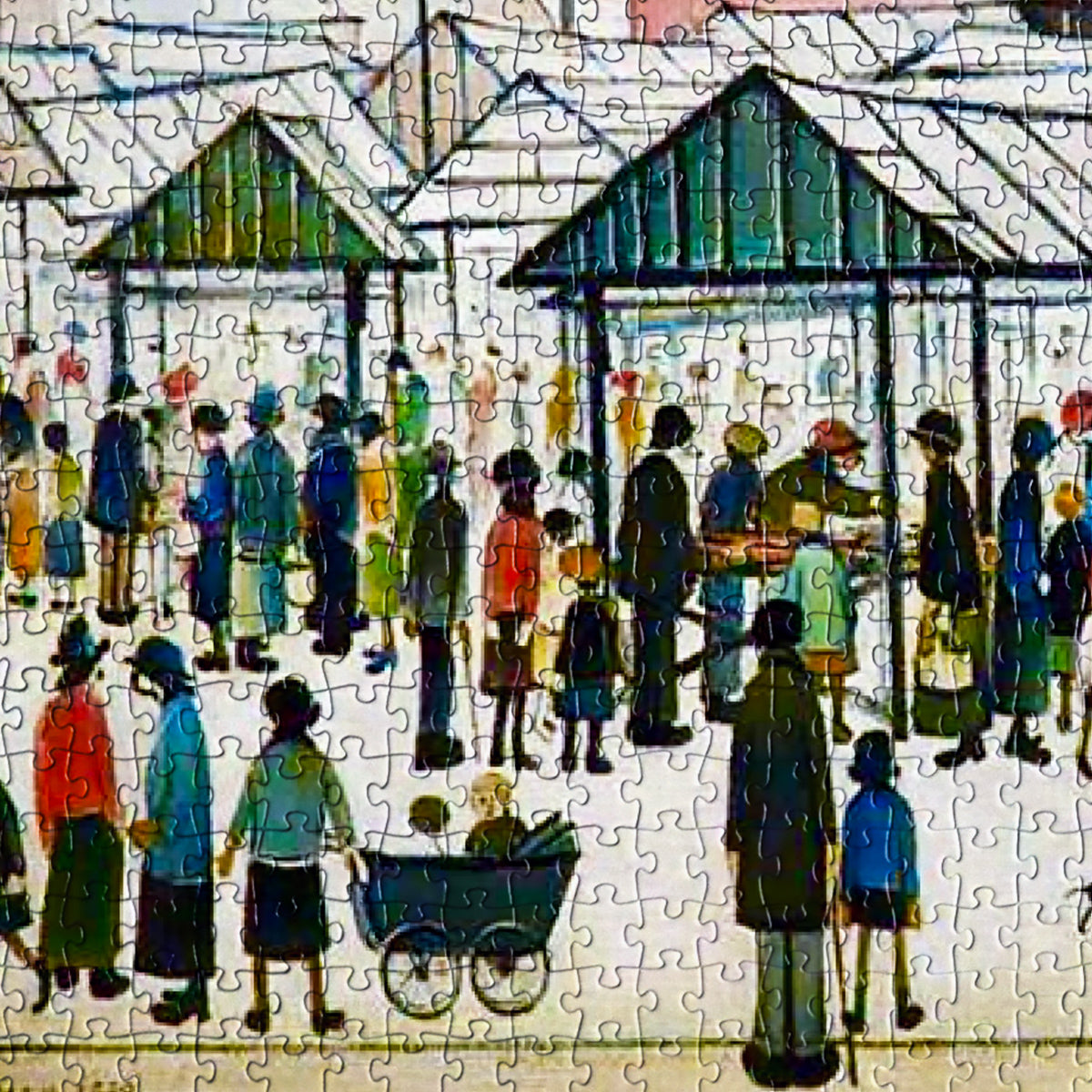 1000-piece L. S. Lowry Market Scene, Northern Town Jigsaw Puzzle | Rest ...